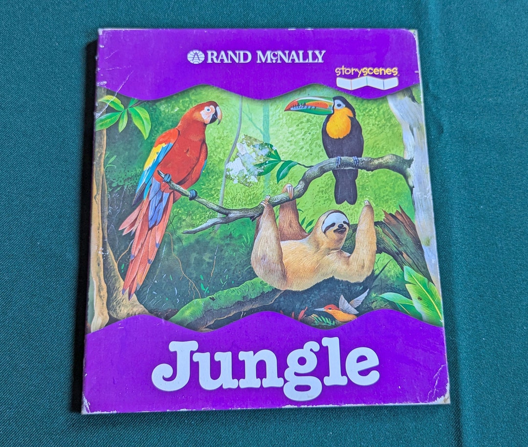 Vintage Fold-out Jungle Play Book - Rand Mcnally Storyscenes Series - Etsy