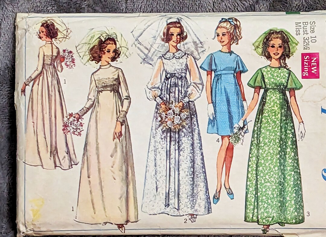 1969 Misses Empire-waist Formal Dress Pattern Simplicity 8144 - Etsy