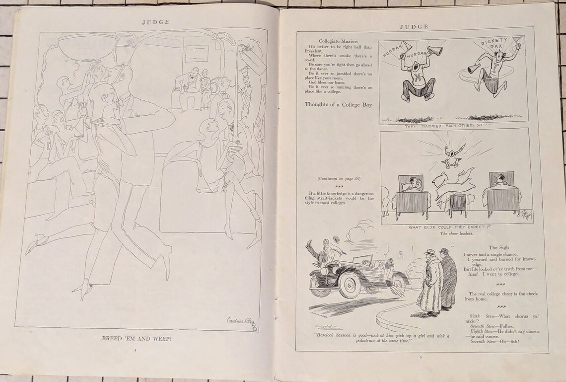 January 22, 1927 Judge Humor Magazine -- Collegian Number - Etsy
