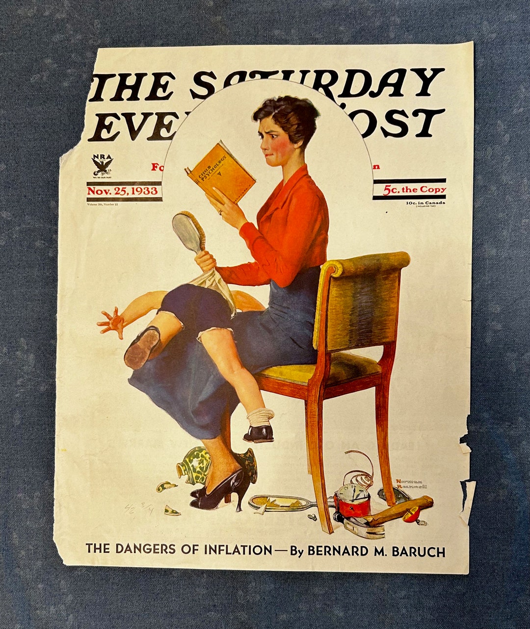 1933 Saturday Evening Post Cover - Norman Rockwell Cover - Child ...