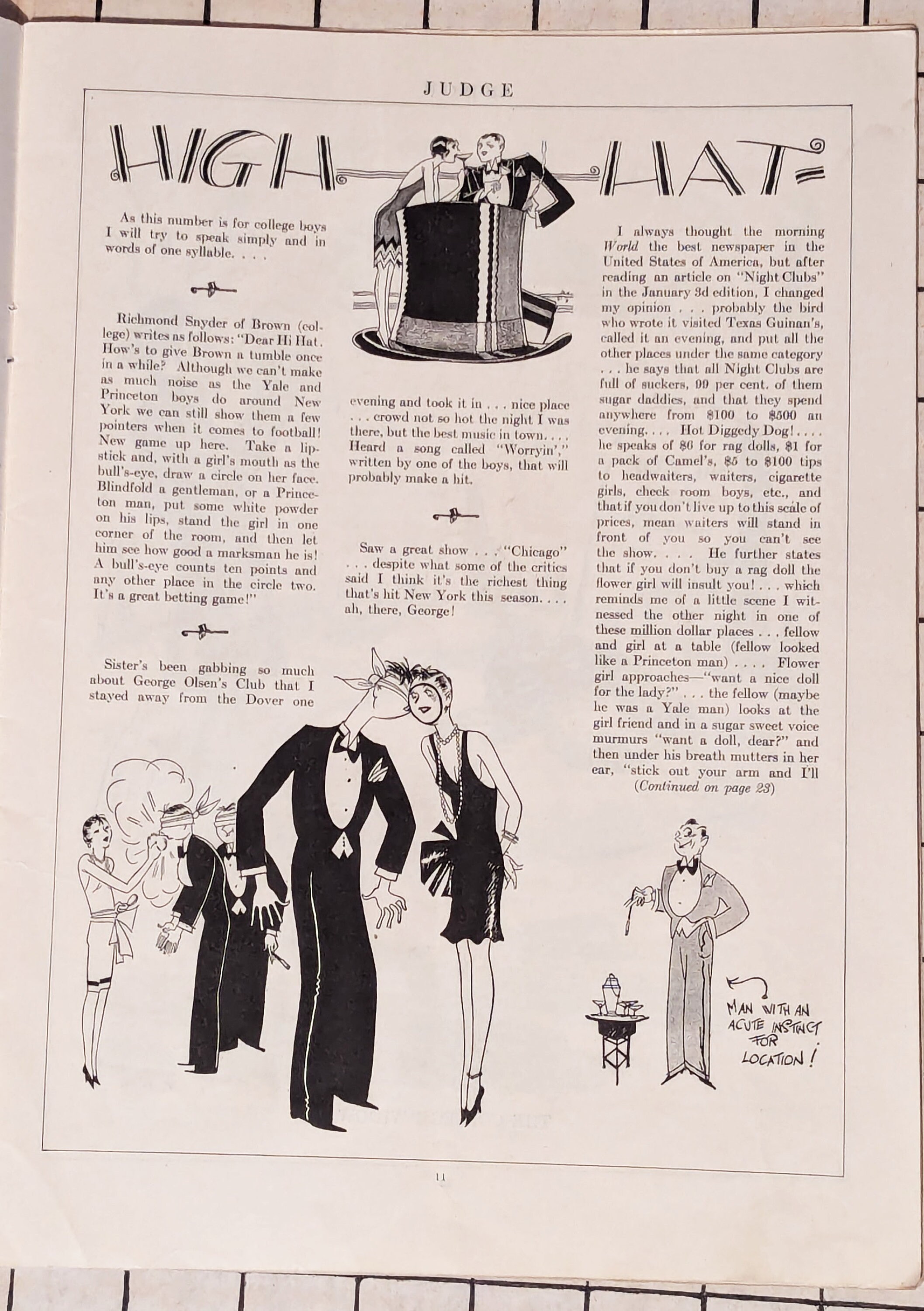 January 22, 1927 Judge Humor Magazine -- Collegian Number - Etsy