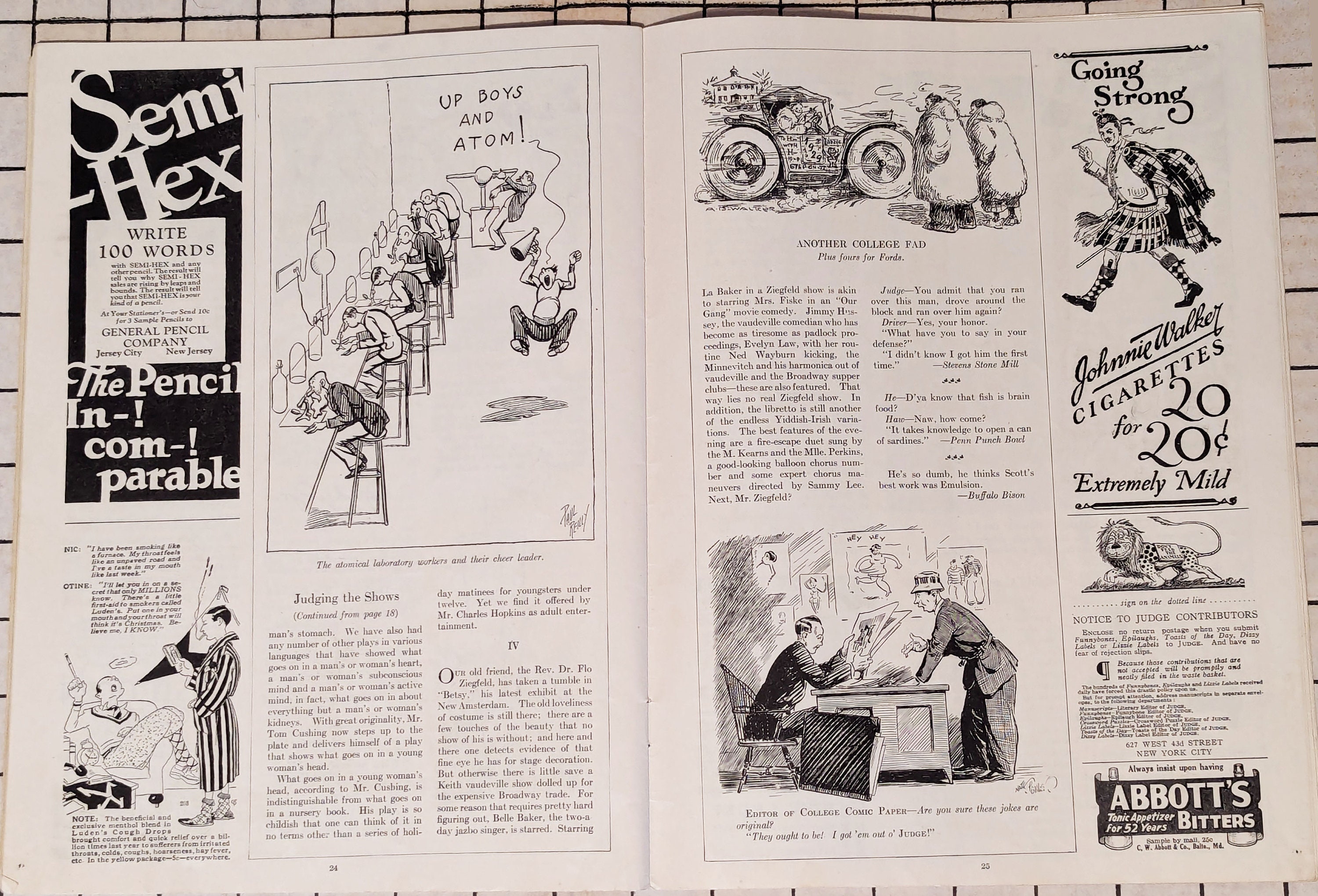 January 22, 1927 Judge Humor Magazine -- Collegian Number - Etsy