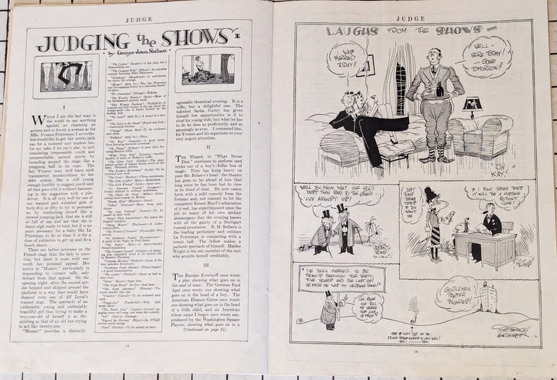 January 22, 1927 Judge Humor Magazine -- Collegian Number - Etsy