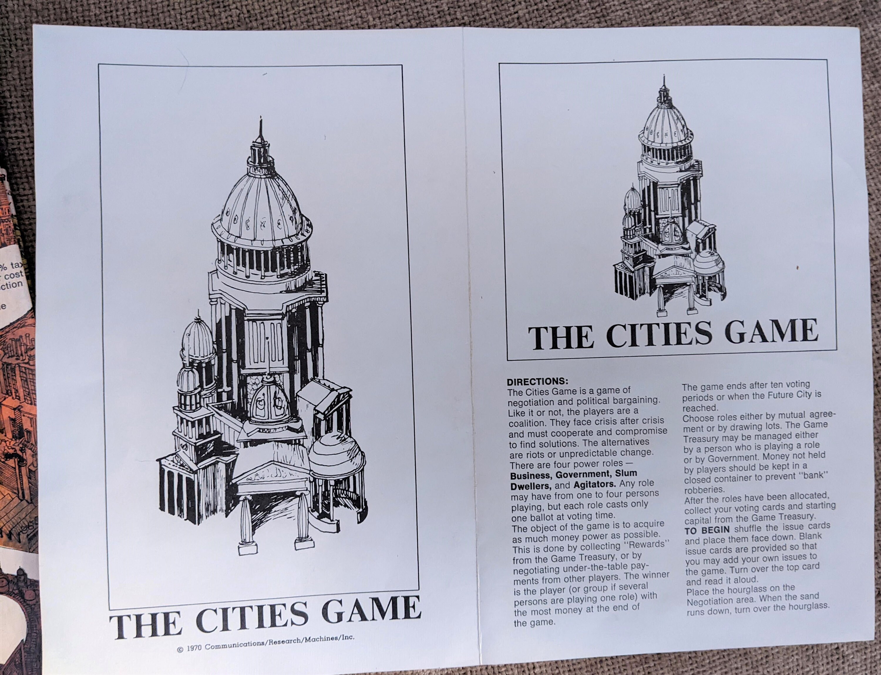 Rare Vintage "the Cities Game" Board Game by Psychology Today Games ...