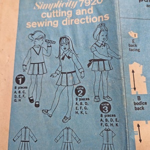 1968 Little Girls Pleated Skirt Dress Pattern -- Simplicity 7920 - Etsy