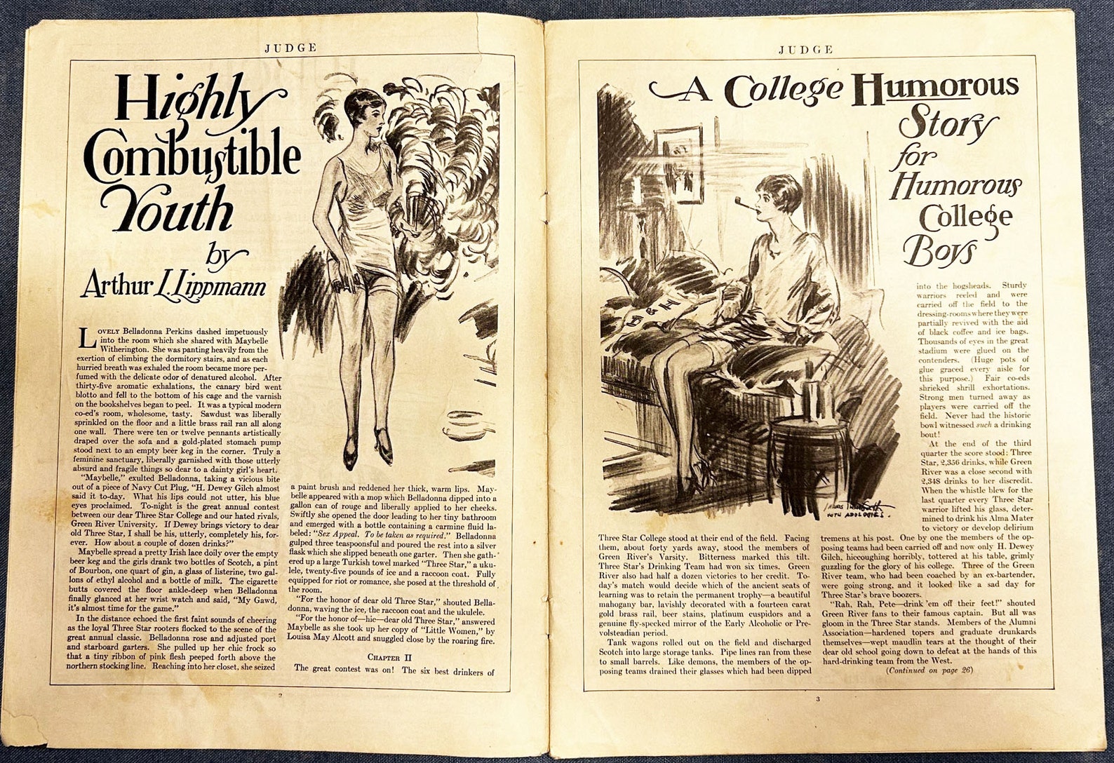 January 22, 1927 Judge Humor Magazine -- Collegian Number - Etsy