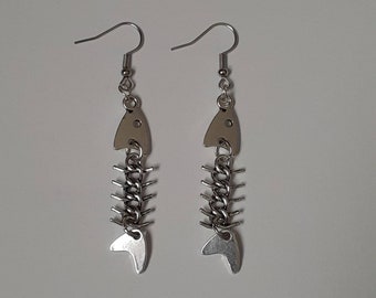 Dangle & Drop Earrings Skull Stone Bead Gunmetal Spike Earrings ...