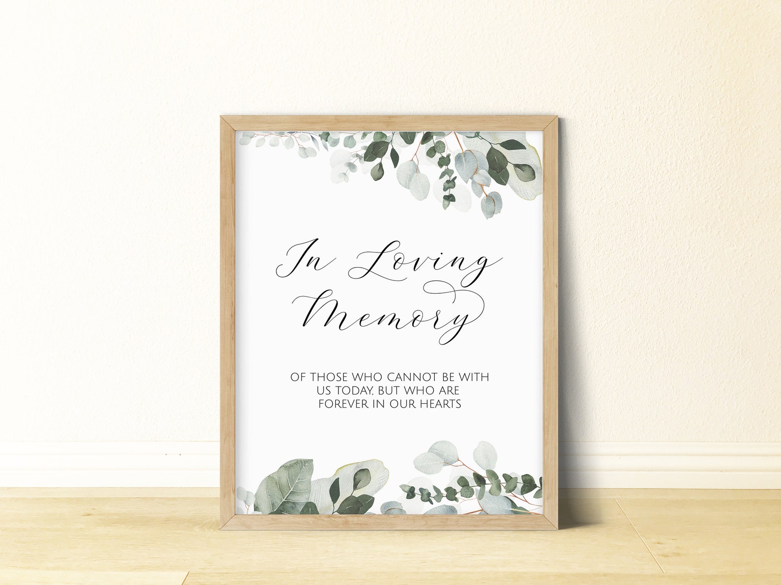 8X10 in Loving Memory Forever in Our Hearts Printable Sign, in Memory ...