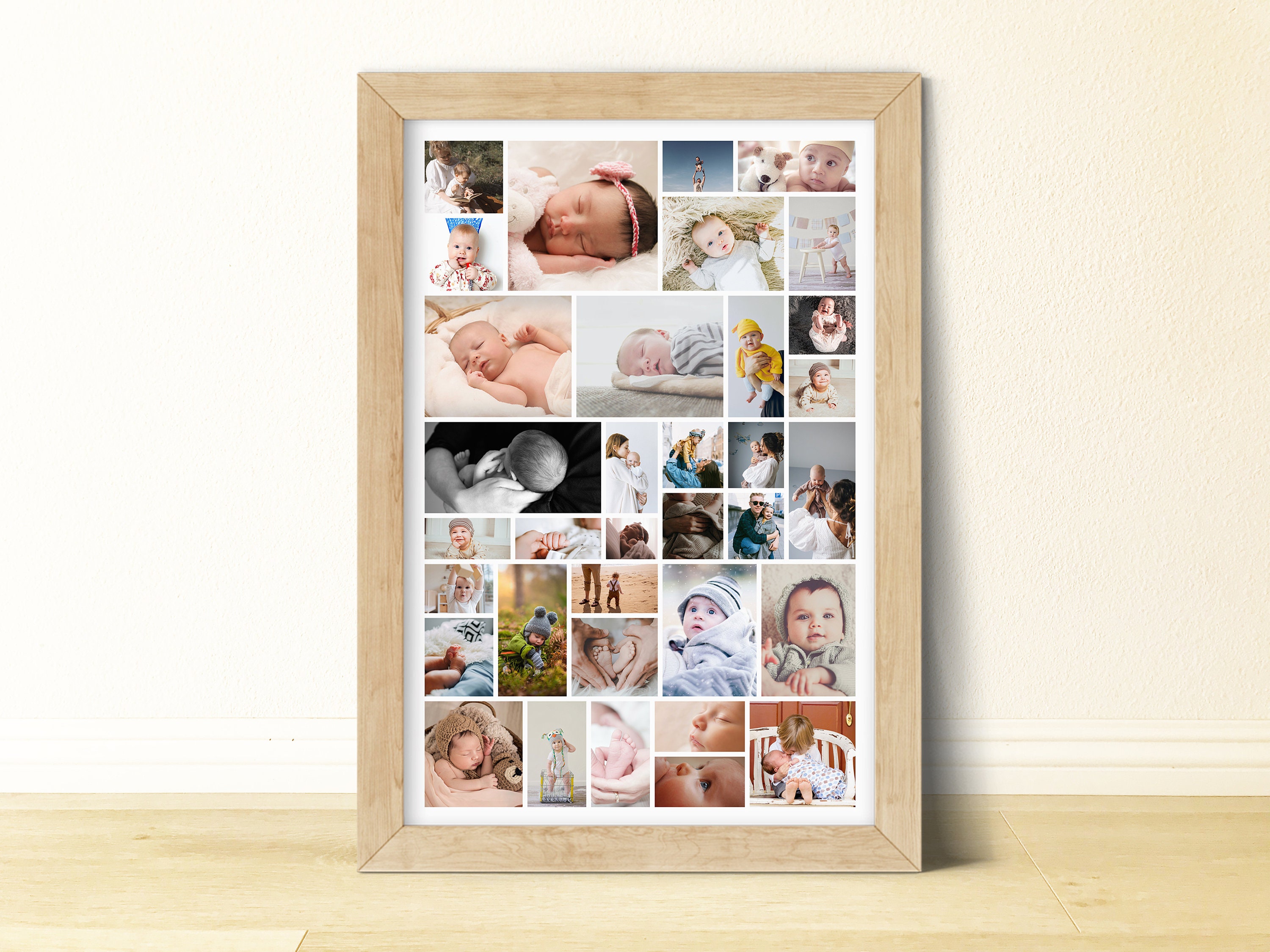 24x36 Poster Collage Template for 35 Photos - Photo Collage Template ...