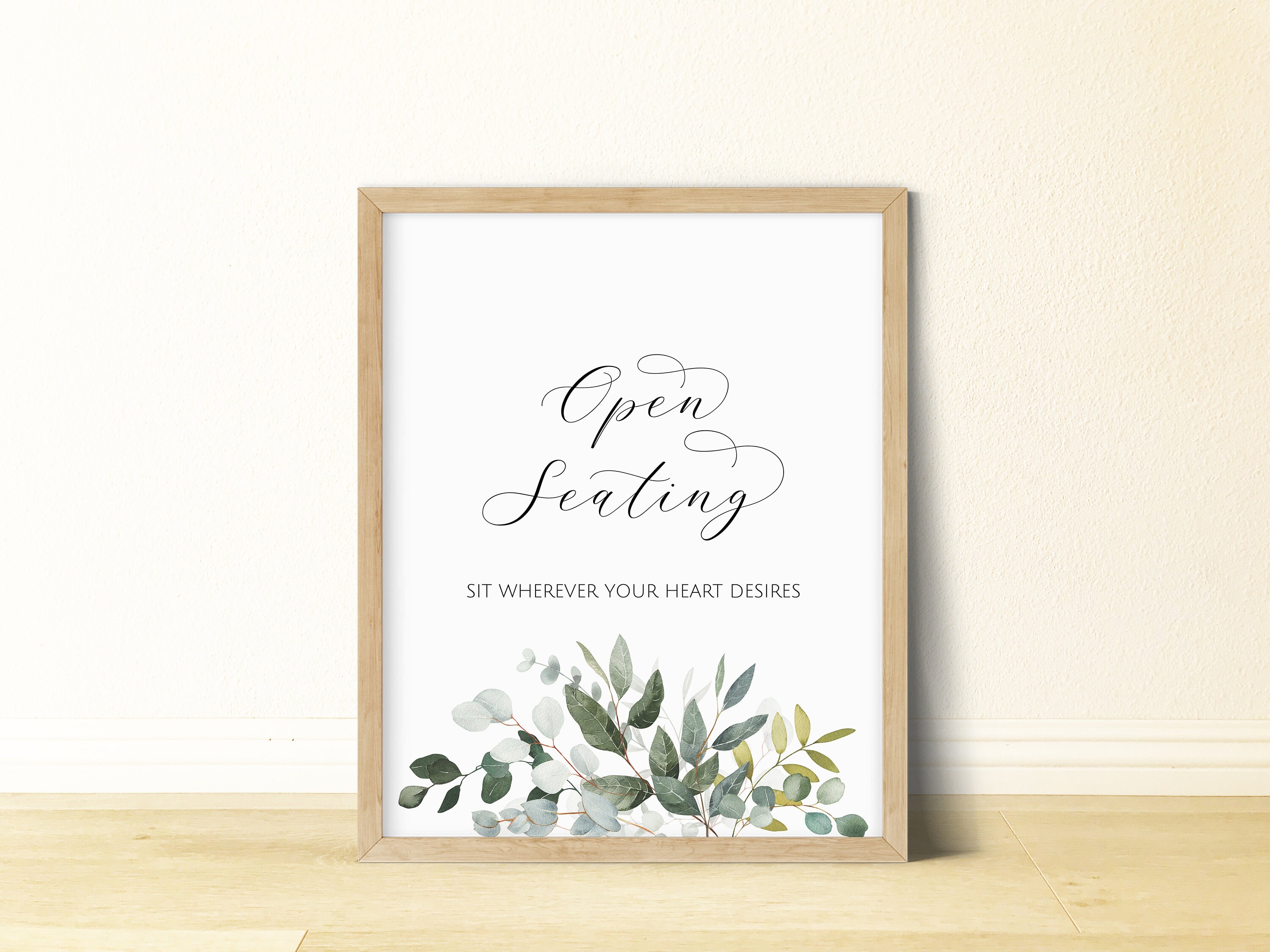 8X10 Open Seating Wedding Printable Sign, Open Seating Wedding Ceremony ...