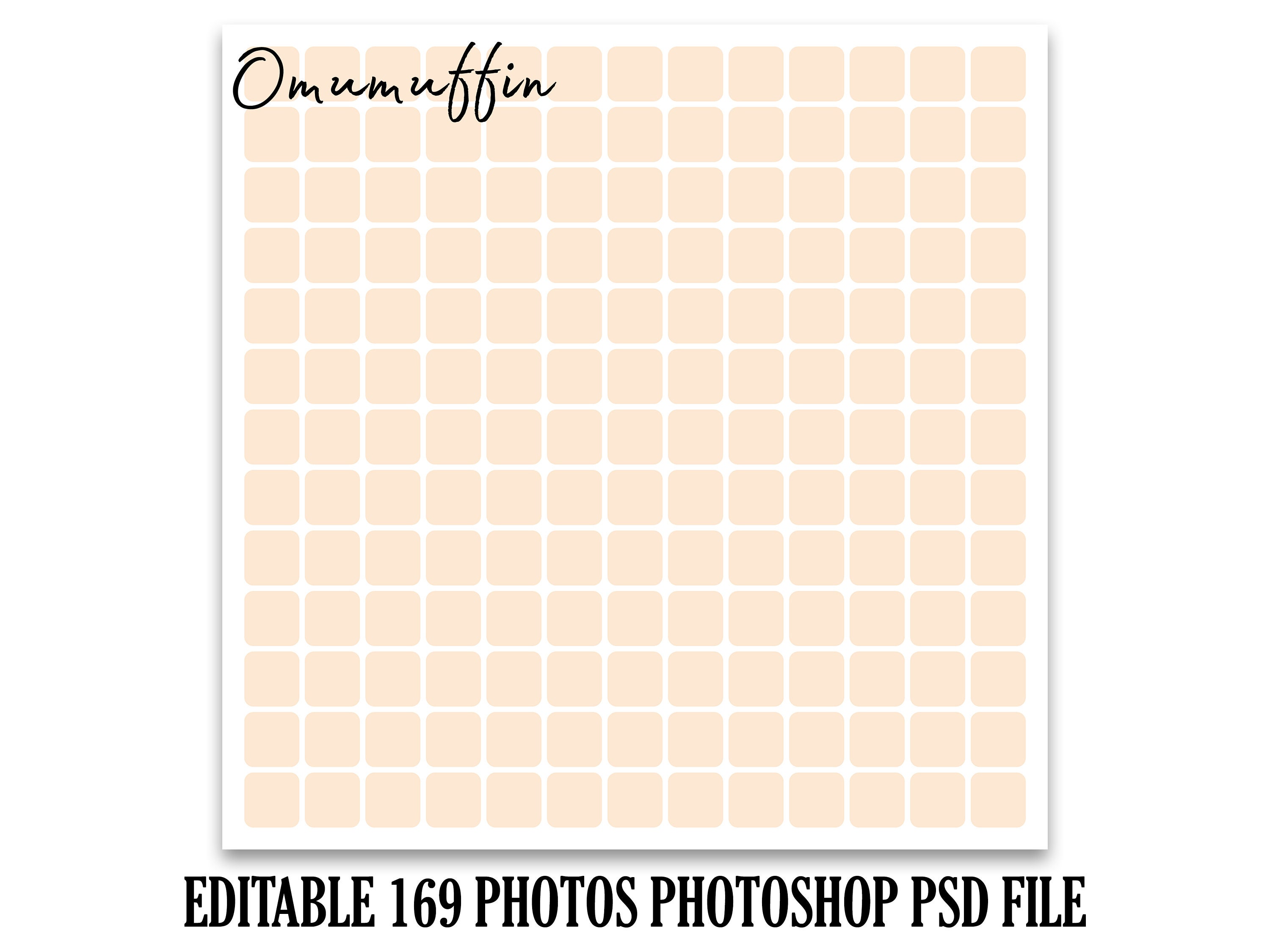 30x30 Wall Display Collage Template 169 Photos, Big Photography Collage ...