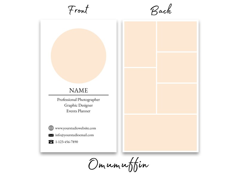 2x3.5 Photographer Business Card Template, Freelancer Business Card ...
