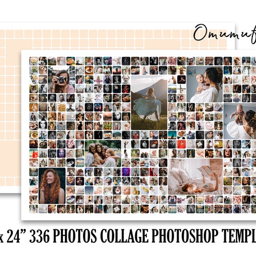 36x24 Wall Poster Collage Template for 77 Photos Big - Etsy