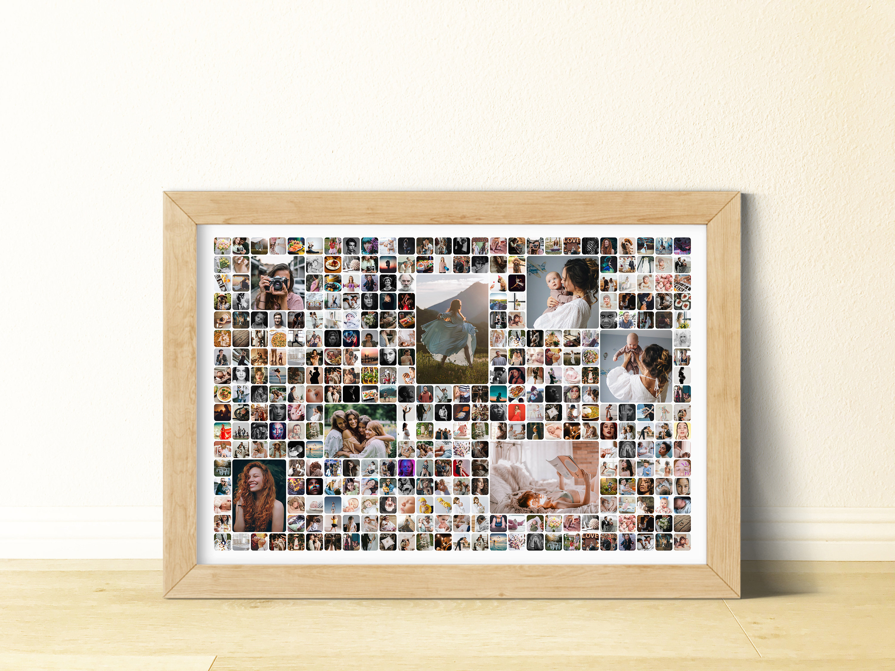 36x24 Wall Poster Collage Template 336 Photos, Big Photography Template ...