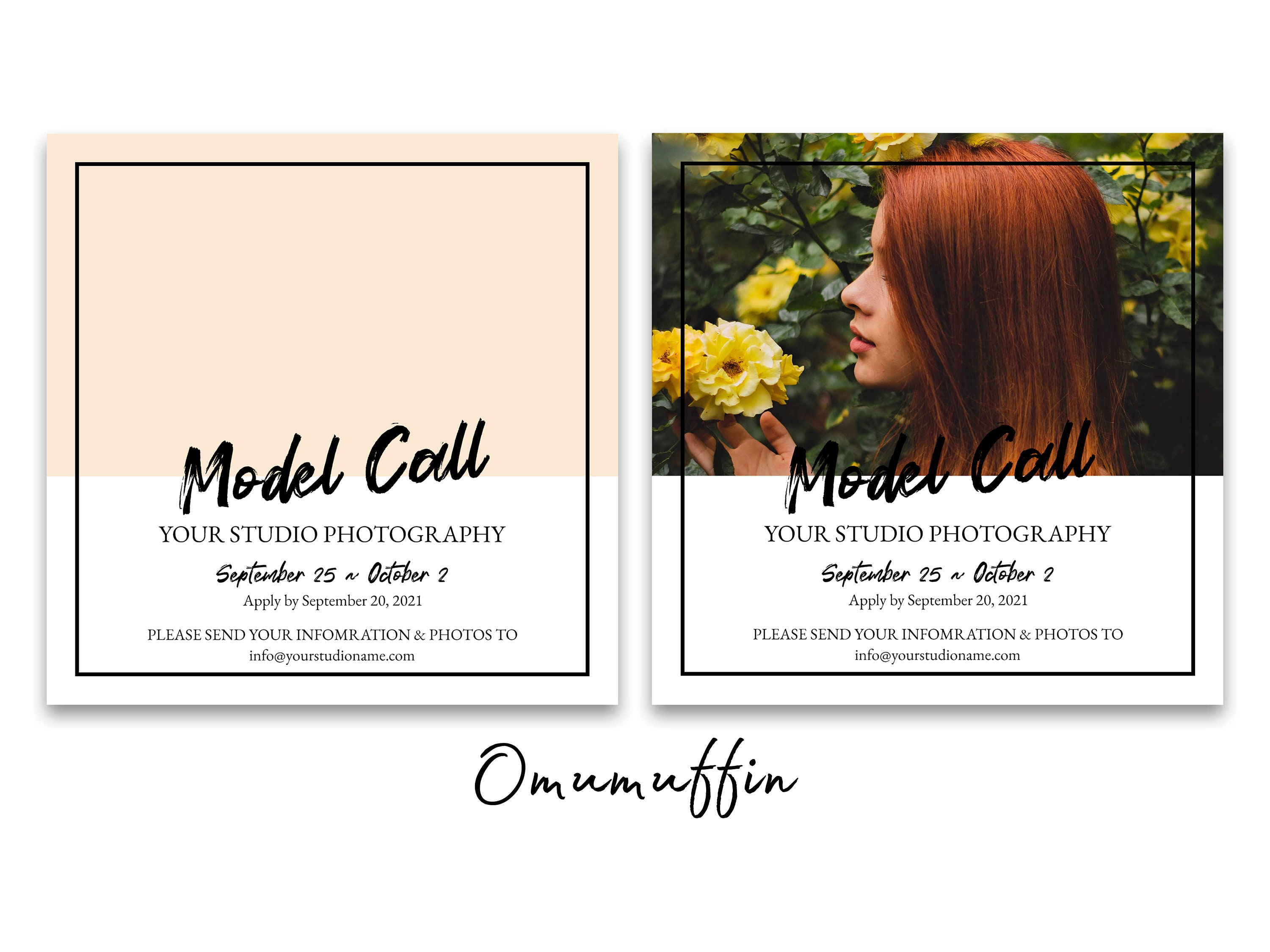 Model Call Template, Model Call Photography Session Marketing Template ...