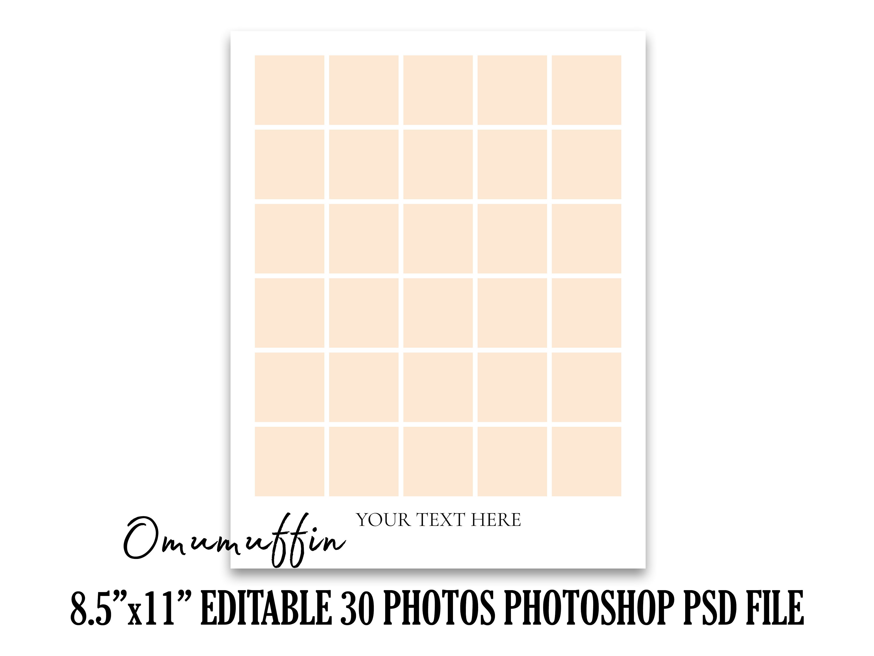 8.5x11 A3 A4 A5 & A6 Photo Collage Template 30 Photos, Wedding ...