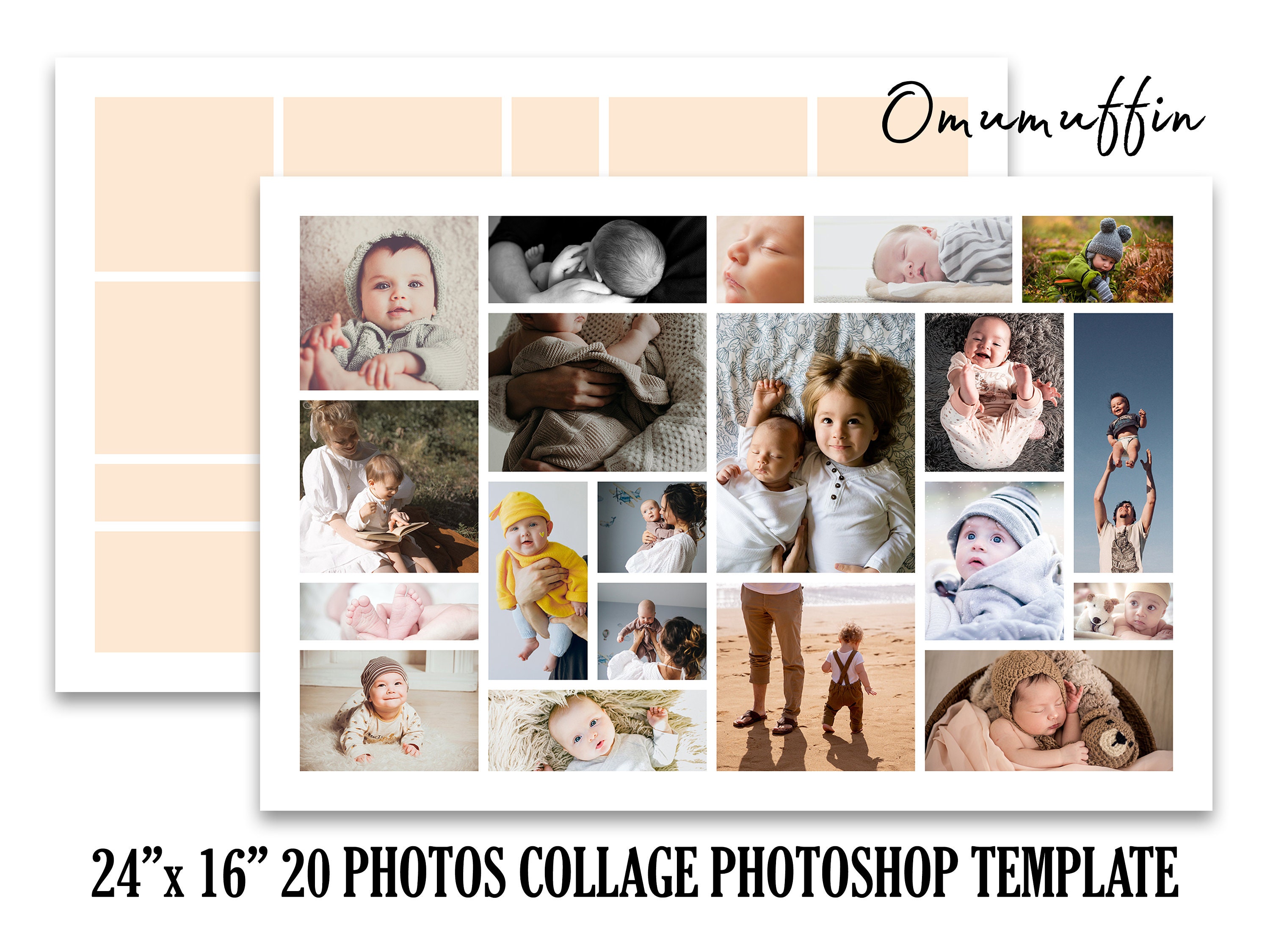 24x16 Storyboard Template for 20 Photos - Photo Collage Template ...
