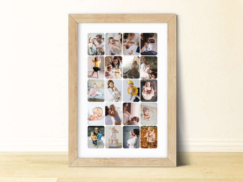 24x36 Wall Poster Collage Template 20 Photos, Photo Collage Template ...