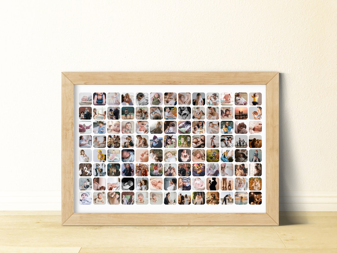 30x20 Wall Photo Collage Template 104 Photos, Big Photography Template ...