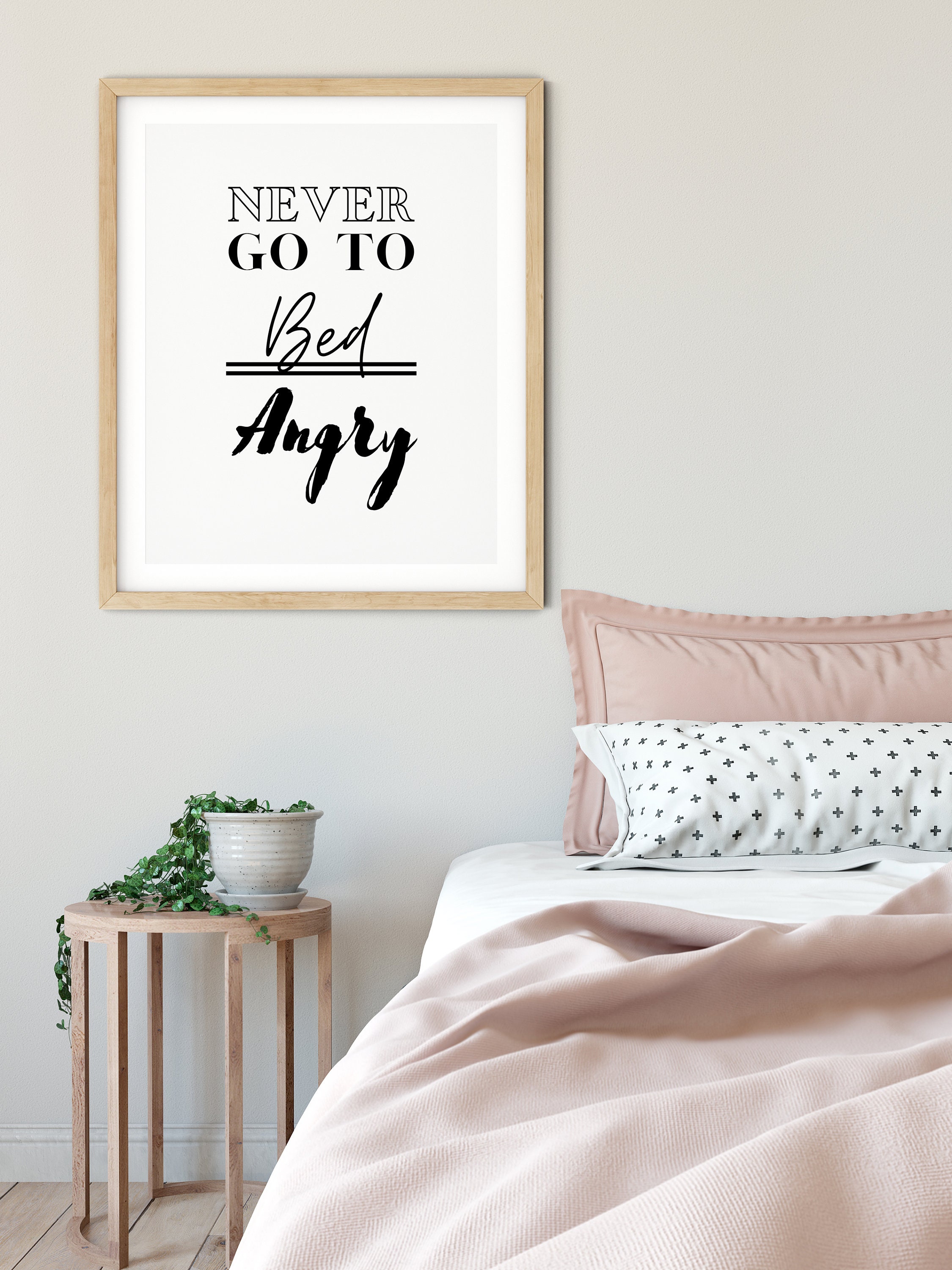 Never Go to Bed Angry Printable Wall Art,bedroom Printable Art,nursery ...