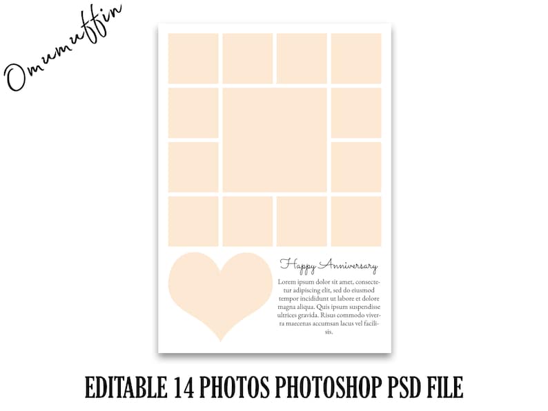 A3 Wedding Photos Collage Template in Portrait & Landscape Orientation ...