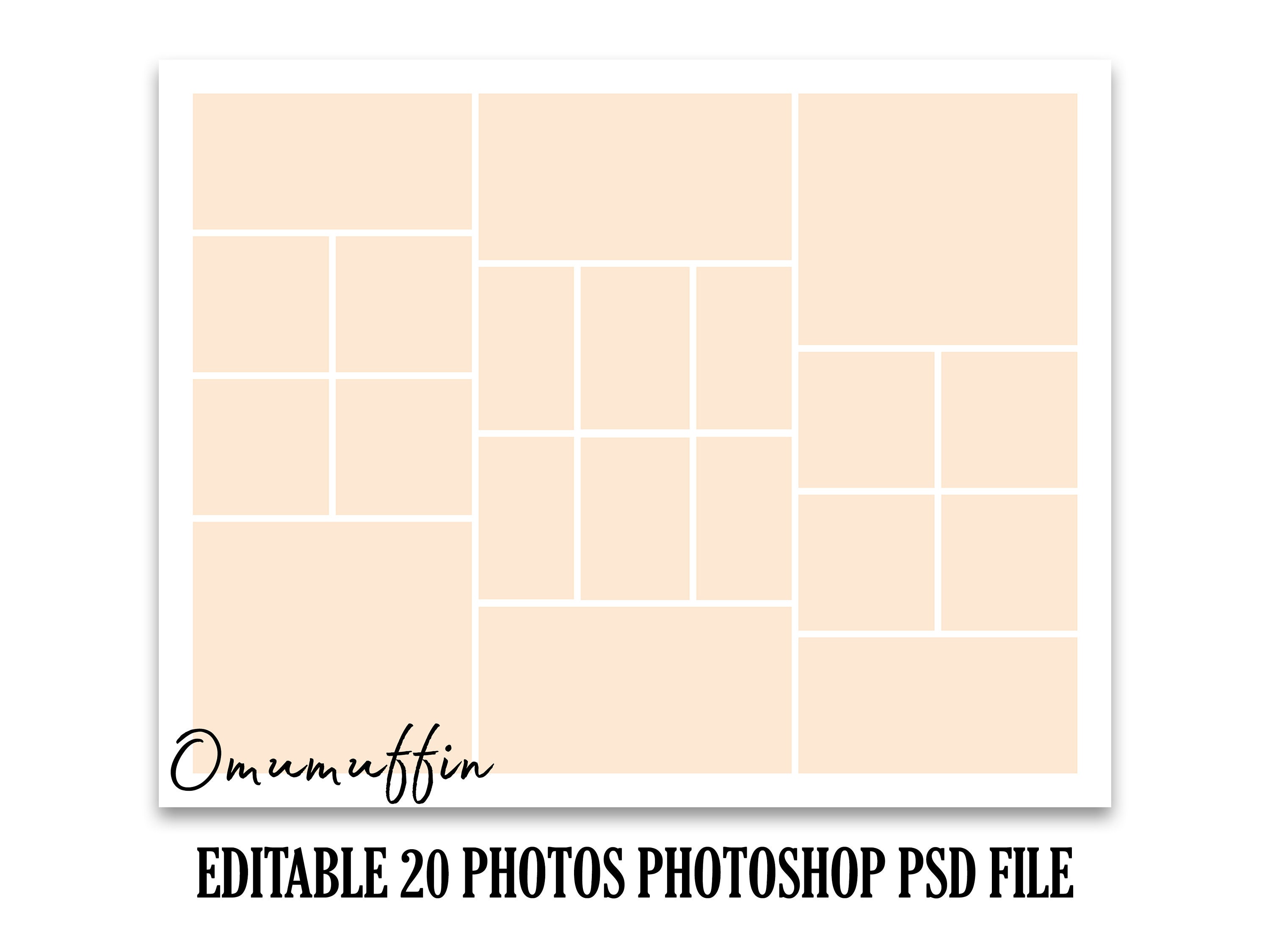 14x11 Photo Collage Template for 20 Photos - Wedding Collage ...