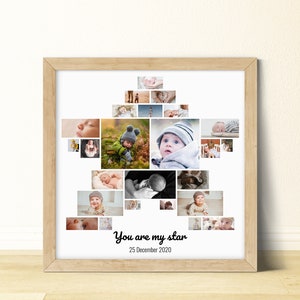 30x30 Star Photo Collage Template for 25 Photos Storyboard | Etsy