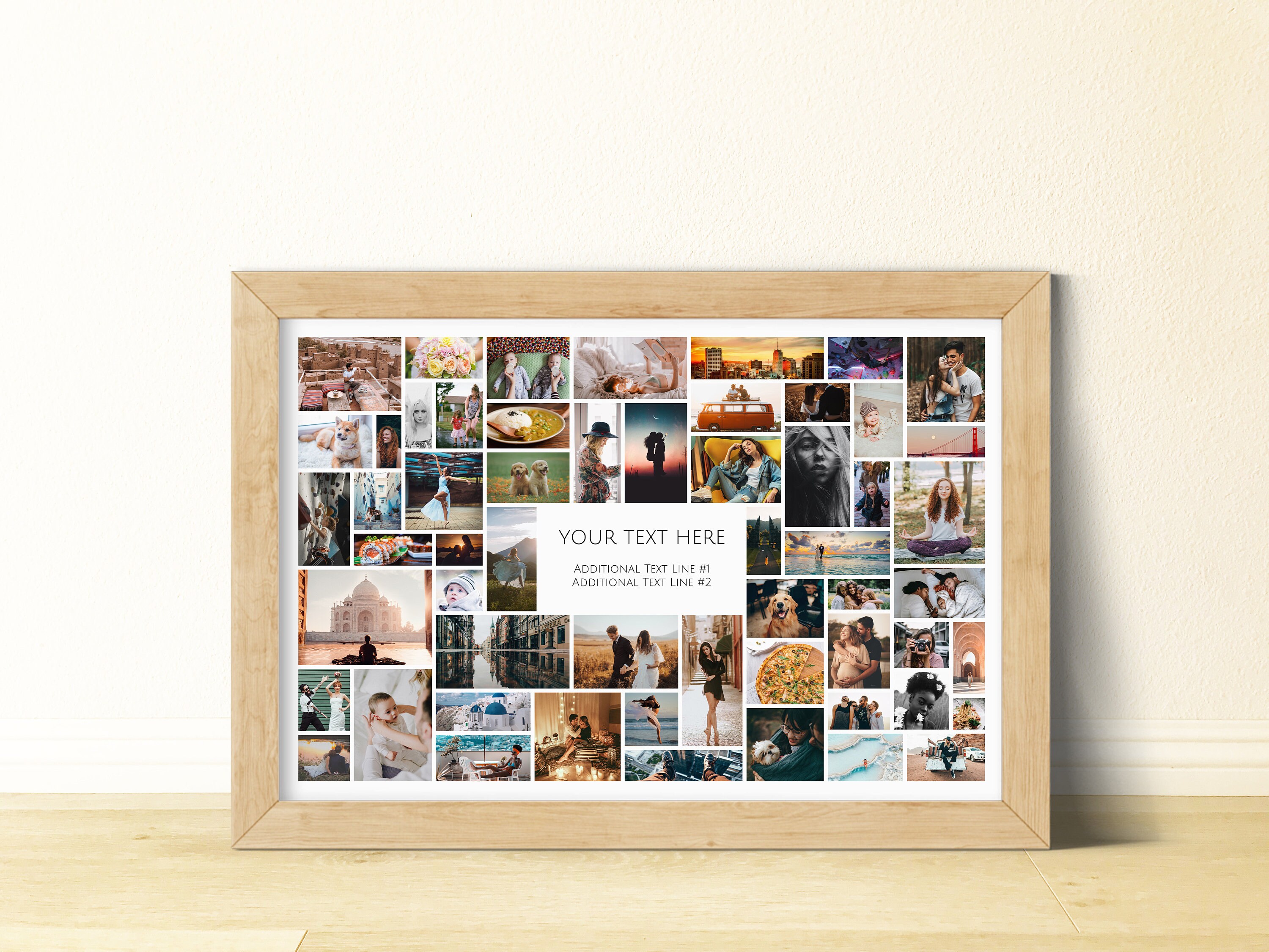 36x24 Photo Collage Template for 57 Photos, Wedding Storyboard ...