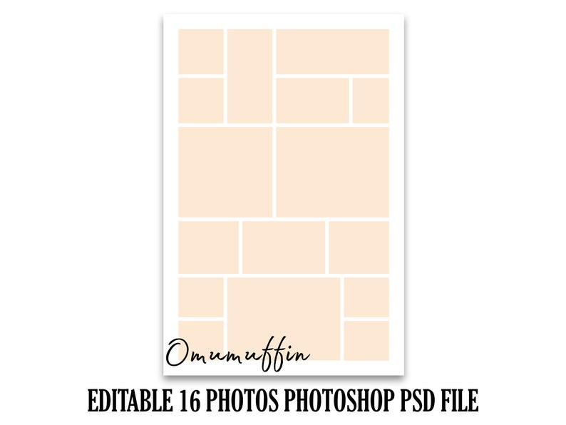 16x24 Photo Collage Template for 16 Photos, Birthday Storyboard ...