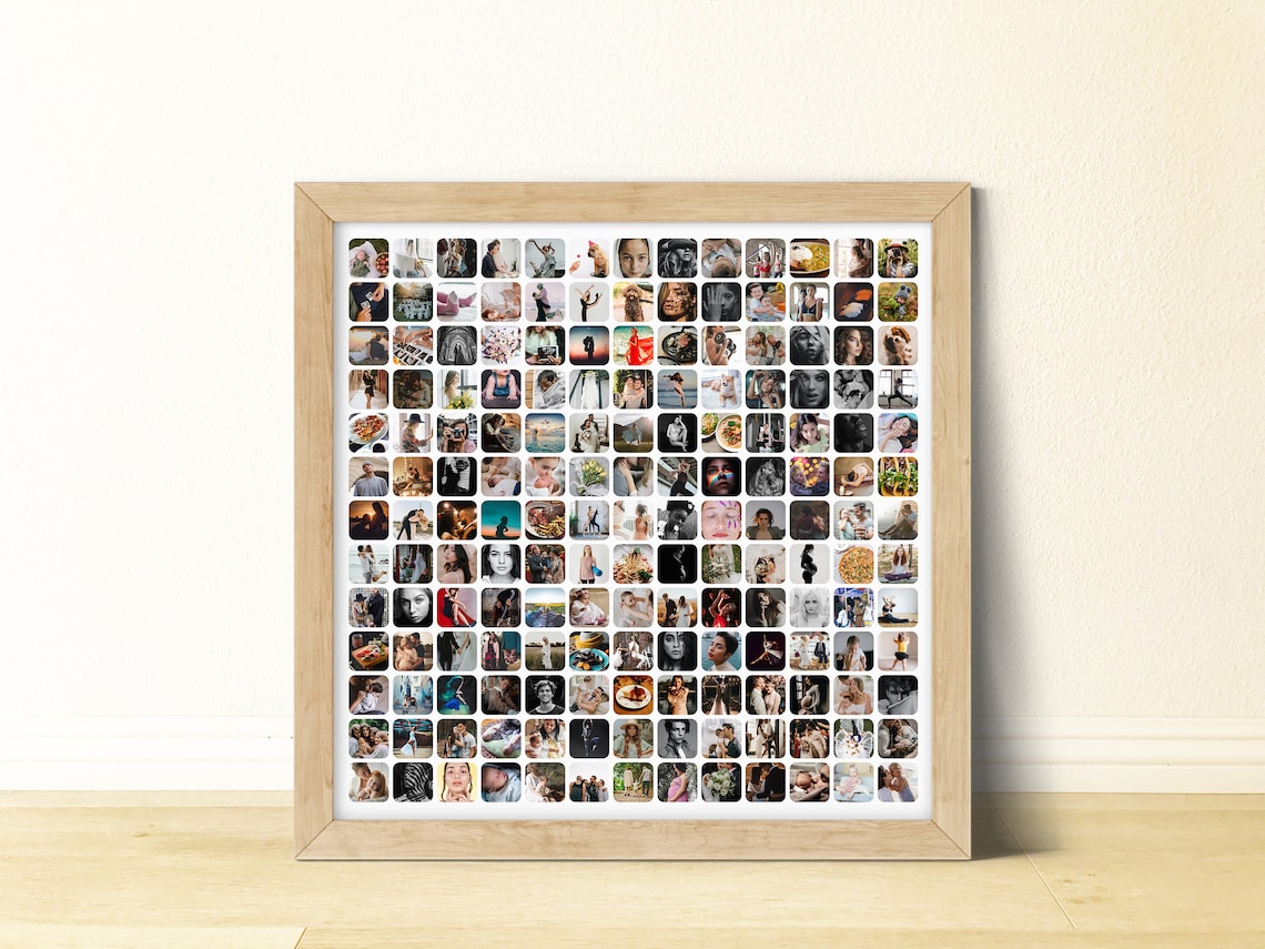 30x30 Wall Display Collage Template 169 Photos, Big Photography Collage ...