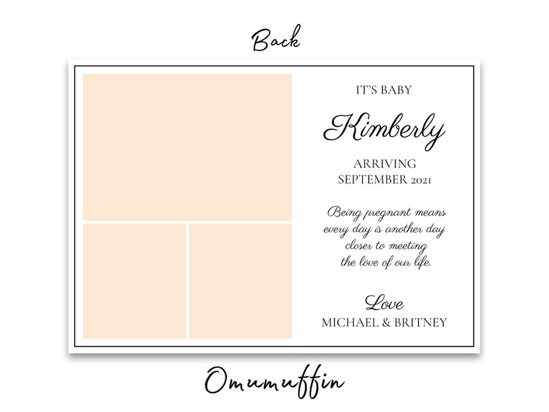 We're Expecting Announcement Card, Baby Announcement Card Template ...