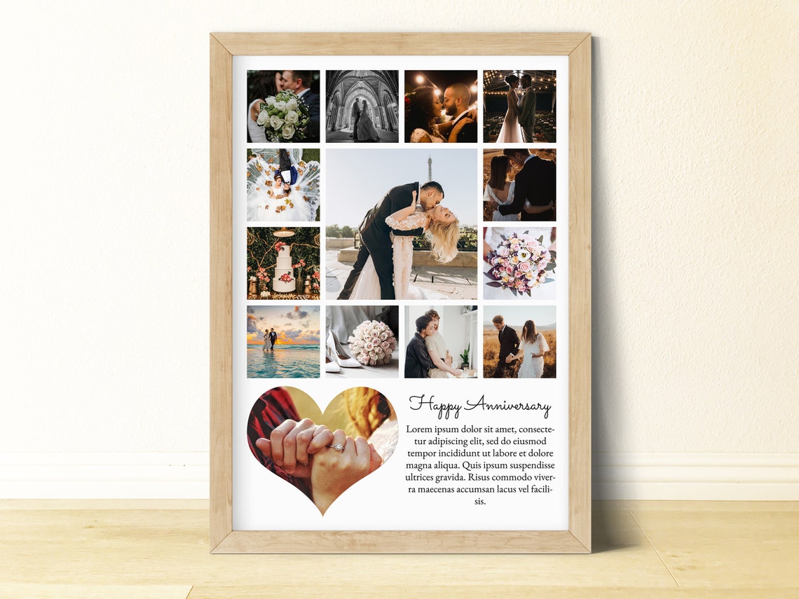 A3 Wedding Photos Collage Template in Portrait & Landscape Orientation ...
