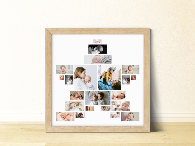 20x20 Star Photo Collage Template for 22 Photos Storyboard Photoshop ...