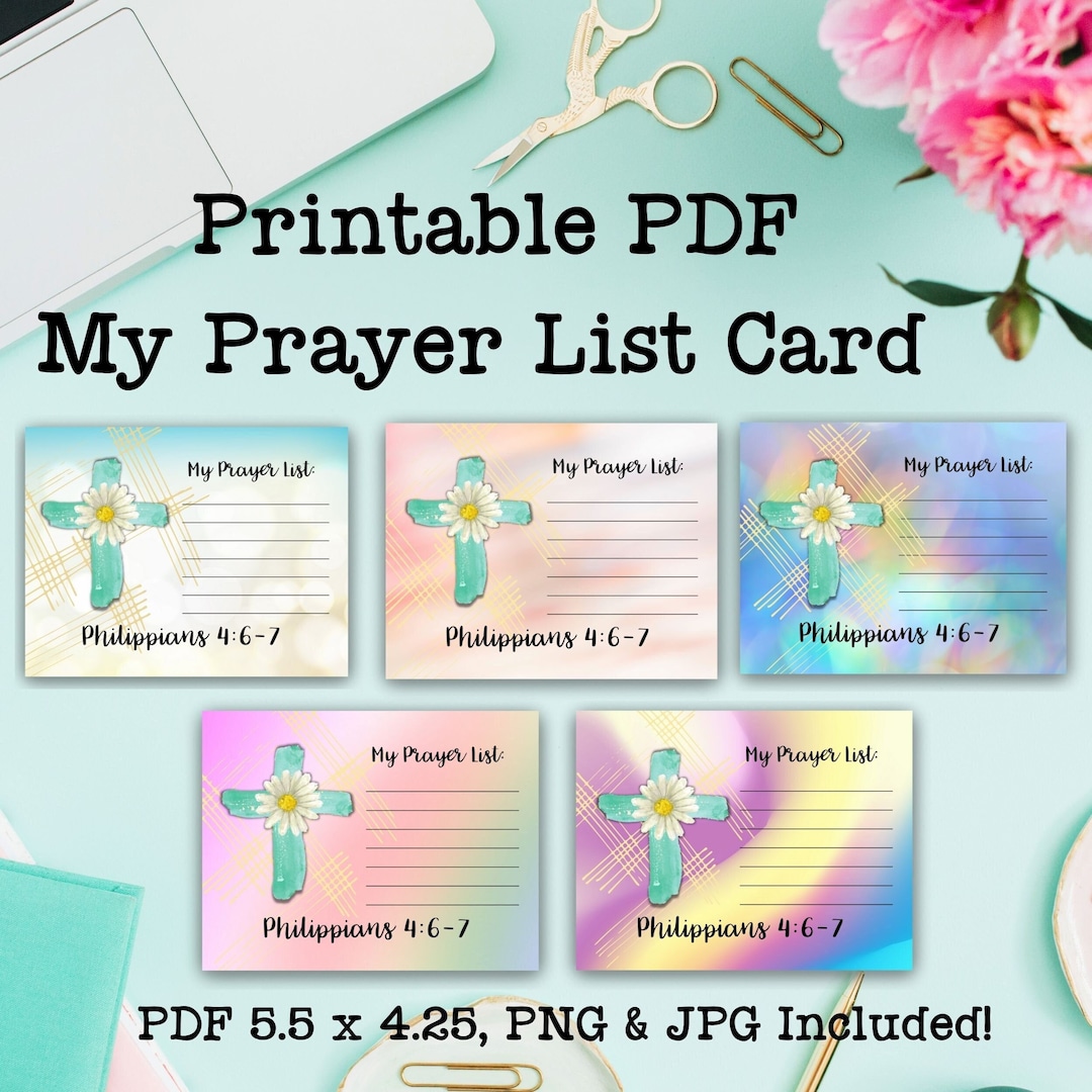 Printable My Prayer List Daily Card Bible Scripture / for - Etsy