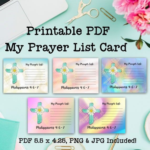 Printable My Prayer List Daily Card Bible Scripture / for - Etsy