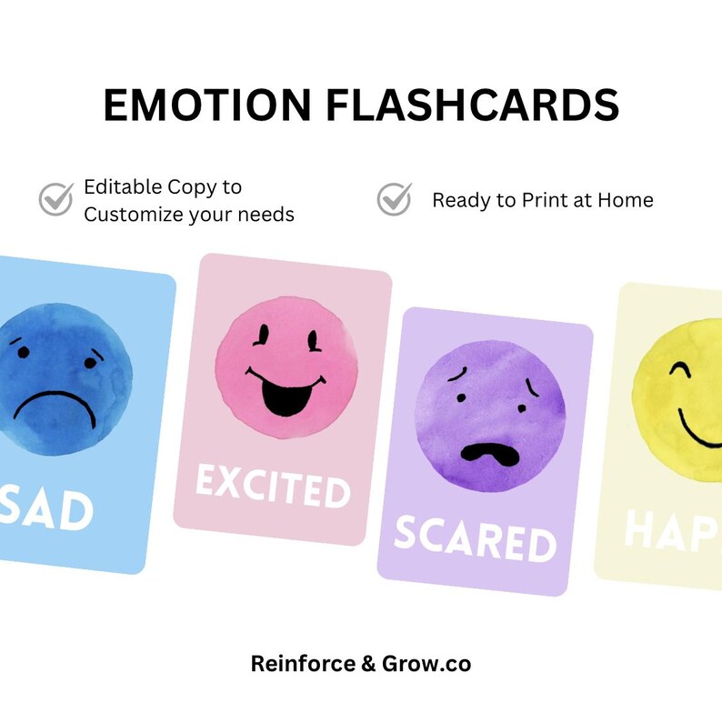 Emotion Flashcards | Printable Flashcards for Kids | ABA Resources ...