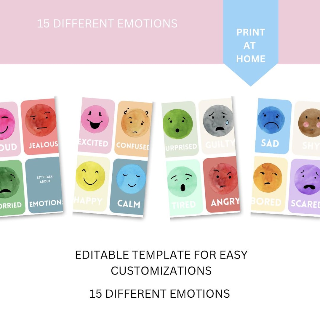 Emotion Flashcards | Printable Flashcards for Kids | ABA Resources ...