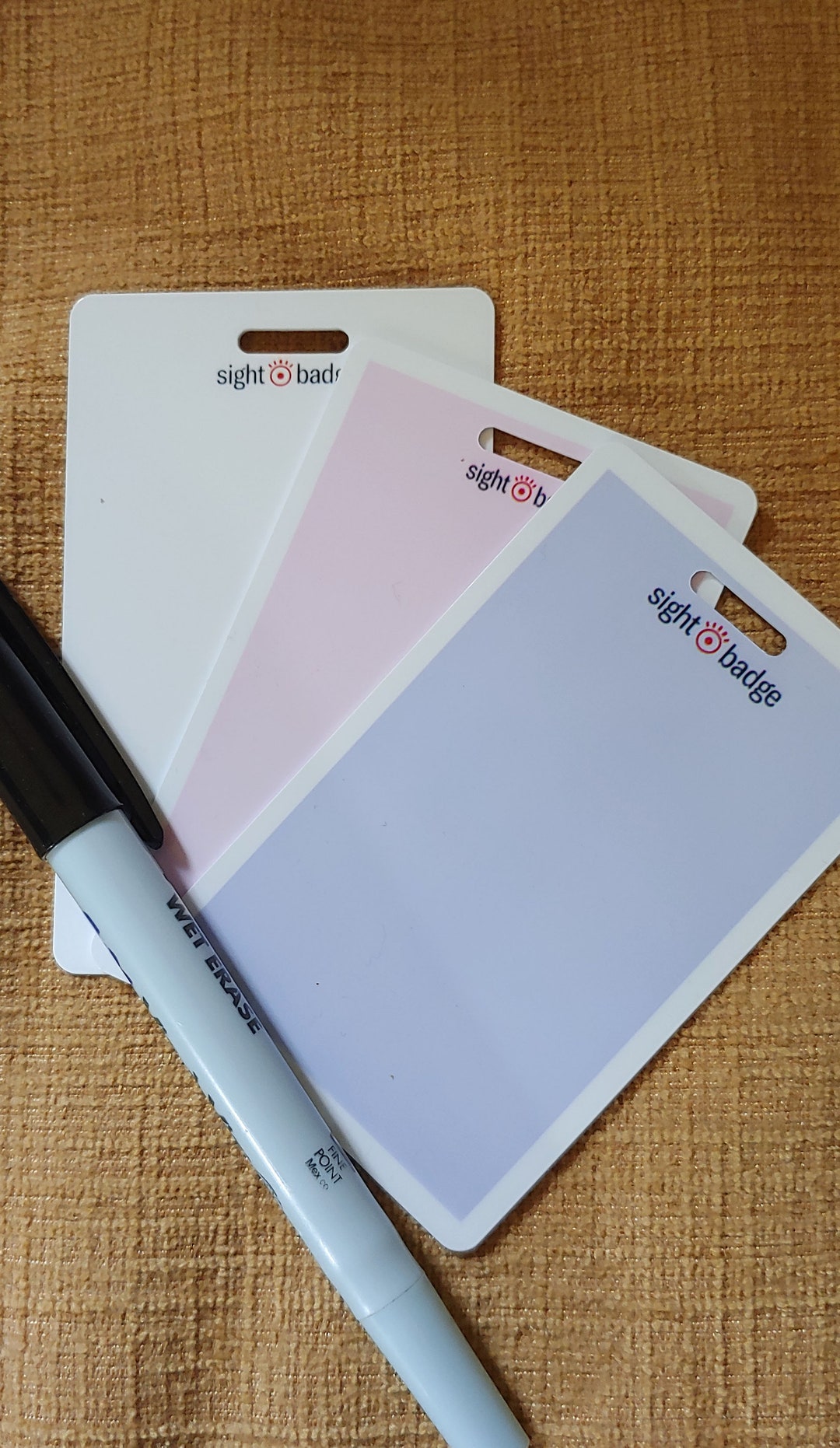 Pocket Sized Erasable Badge Accessory Mini Whiteboard Hangs With ID ...