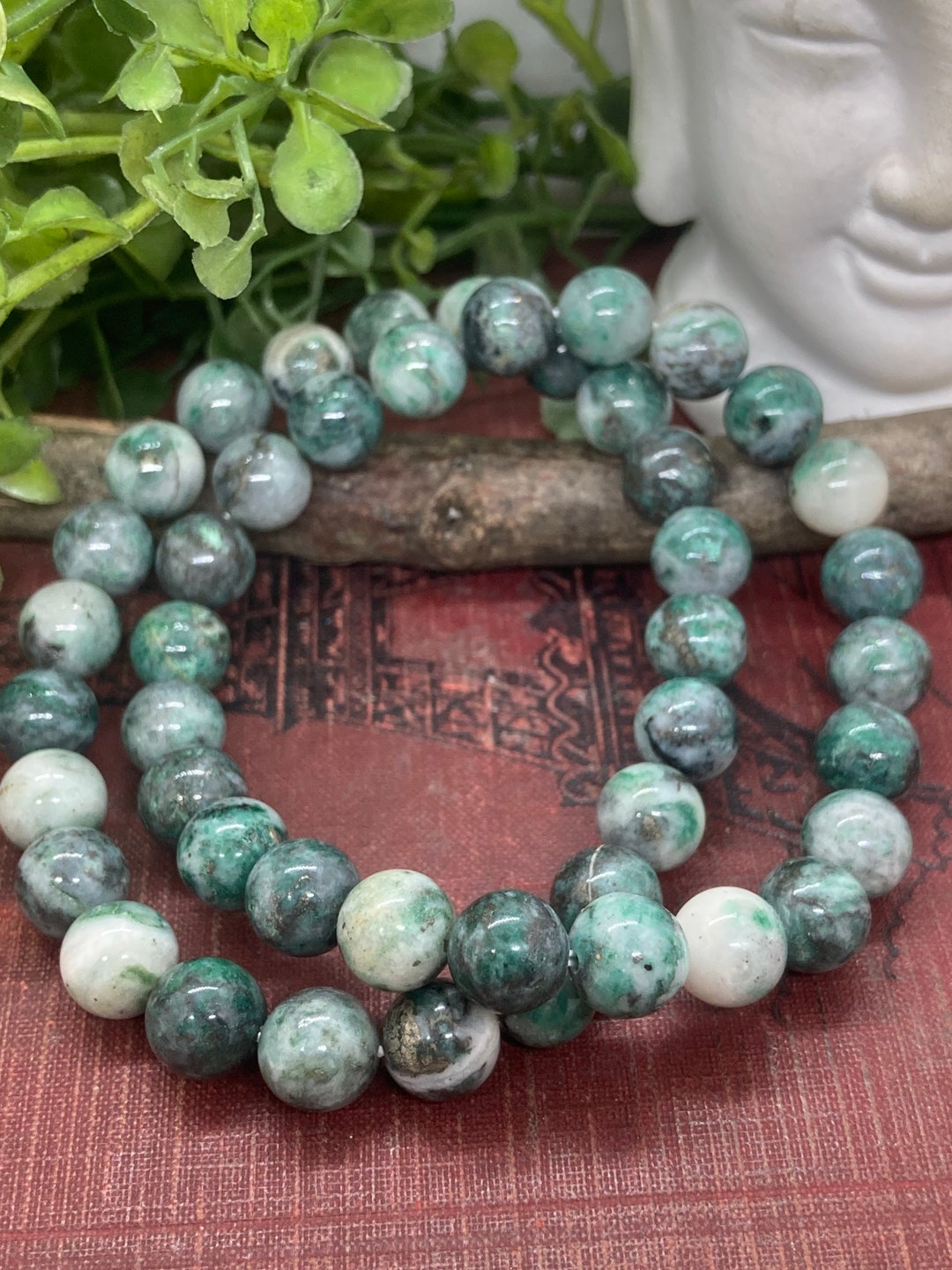 Jade With Pyrite Inclusions Stretch Bracelet - Etsy