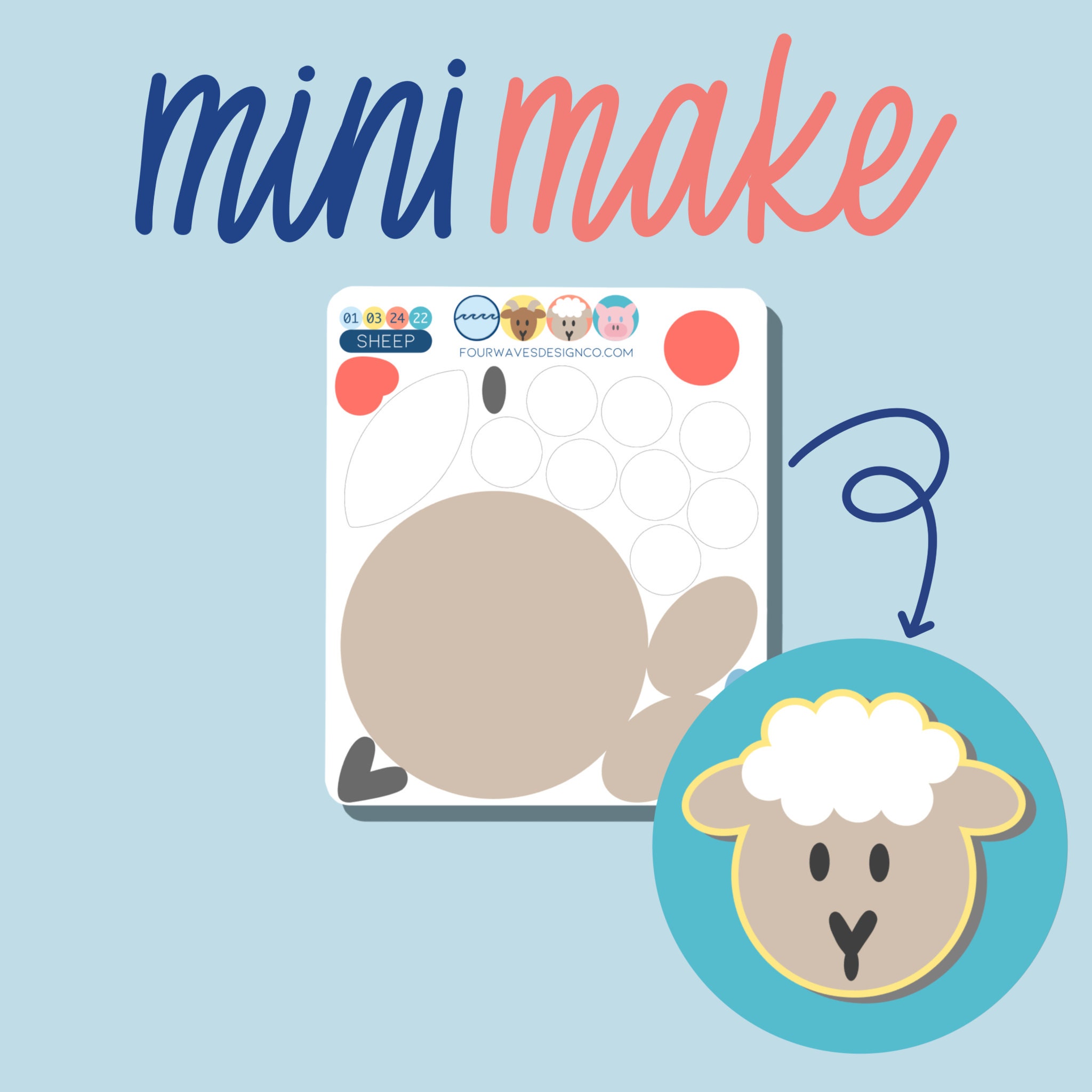 Mini Make Sheep Stickers, Build Your Own Stickers, Open Ended Creative ...