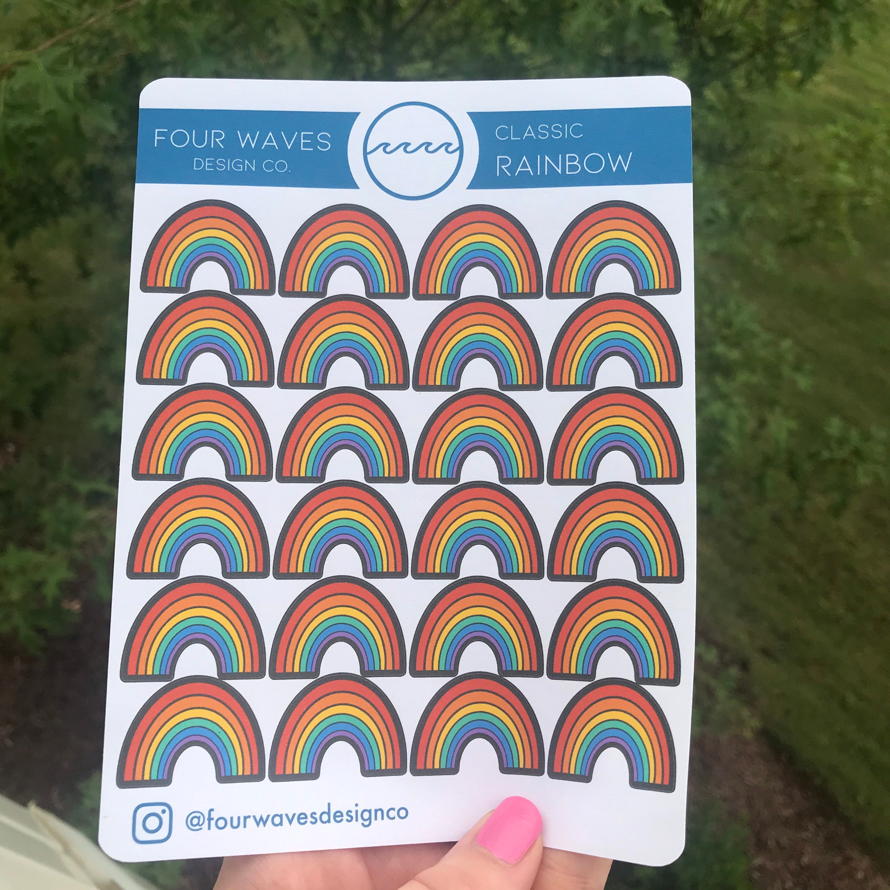 Classic Rainbow Sticker Sheet - Etsy