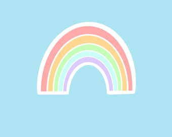 Pastel Rainbow Sticker - Etsy