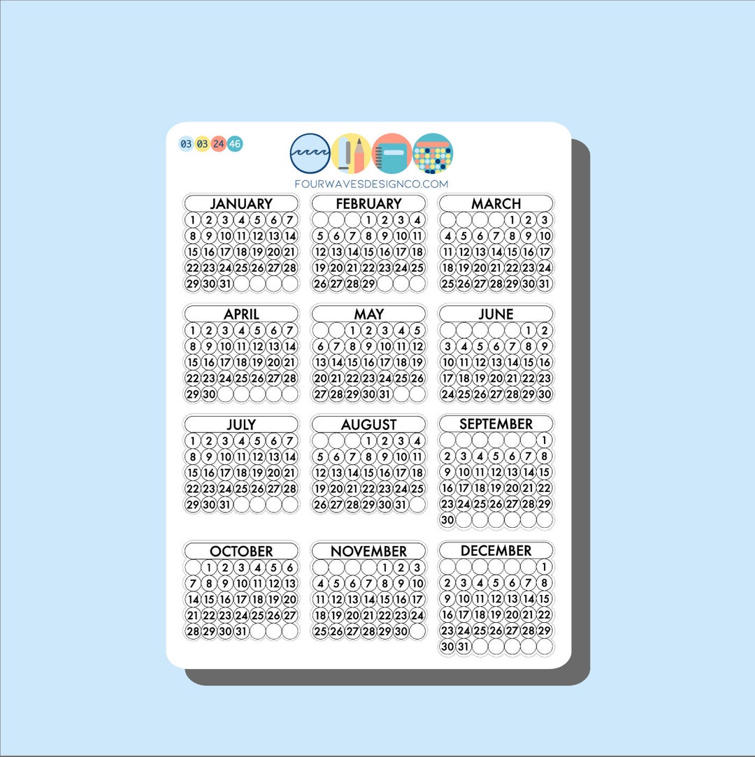 Mini Calendar Planner Journal Stickers - Etsy