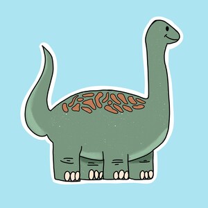 Brontosaurus Dinosaur Sticker - Etsy