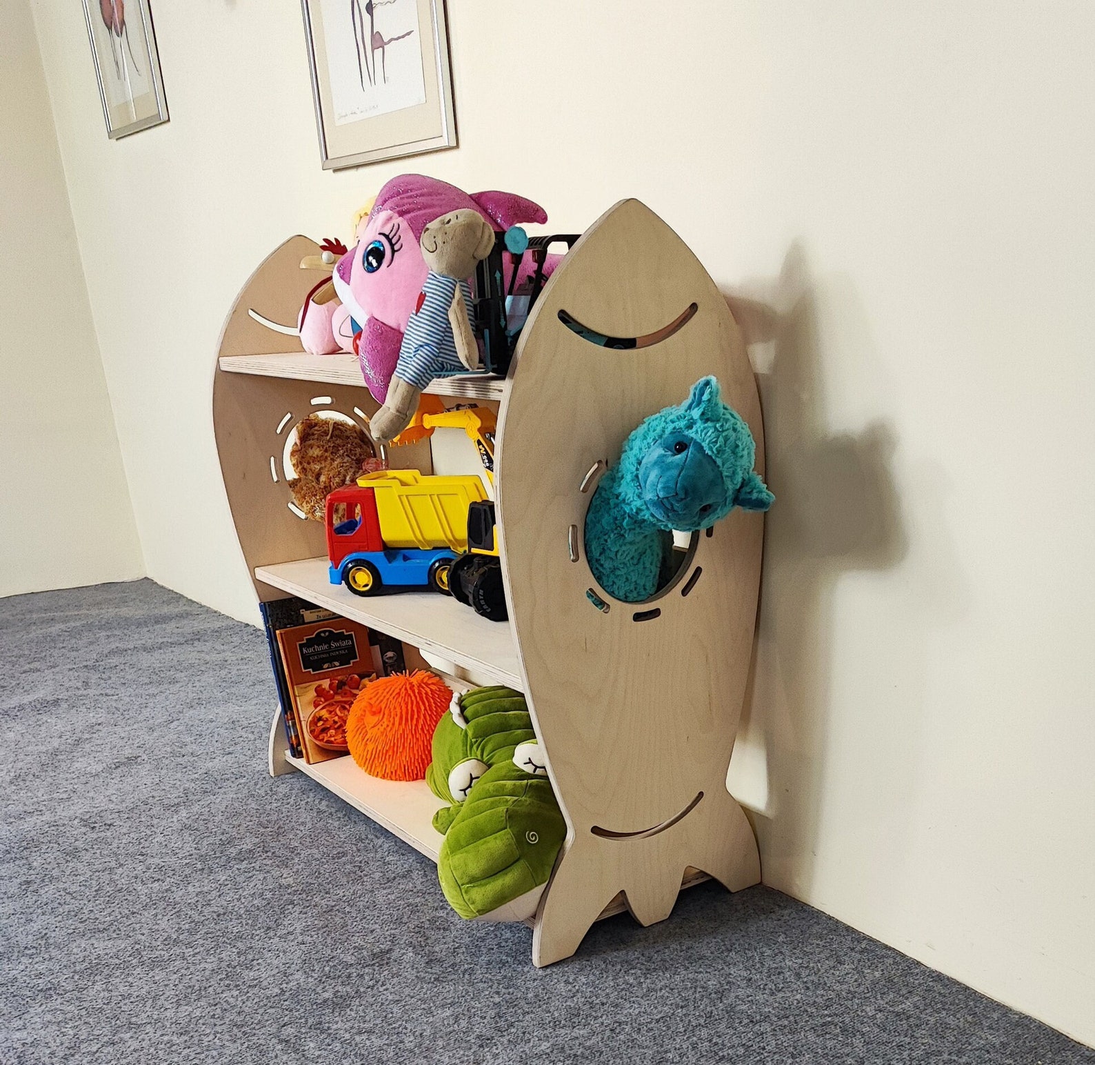 Wooden Toy Shelf Rocket H 80cm/31.5 Modern - Etsy