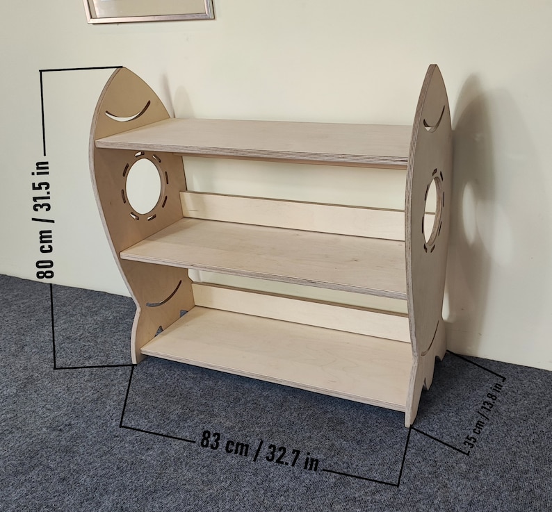 Wooden Toy Shelf Rocket H 80cm/31.5 Modern - Etsy