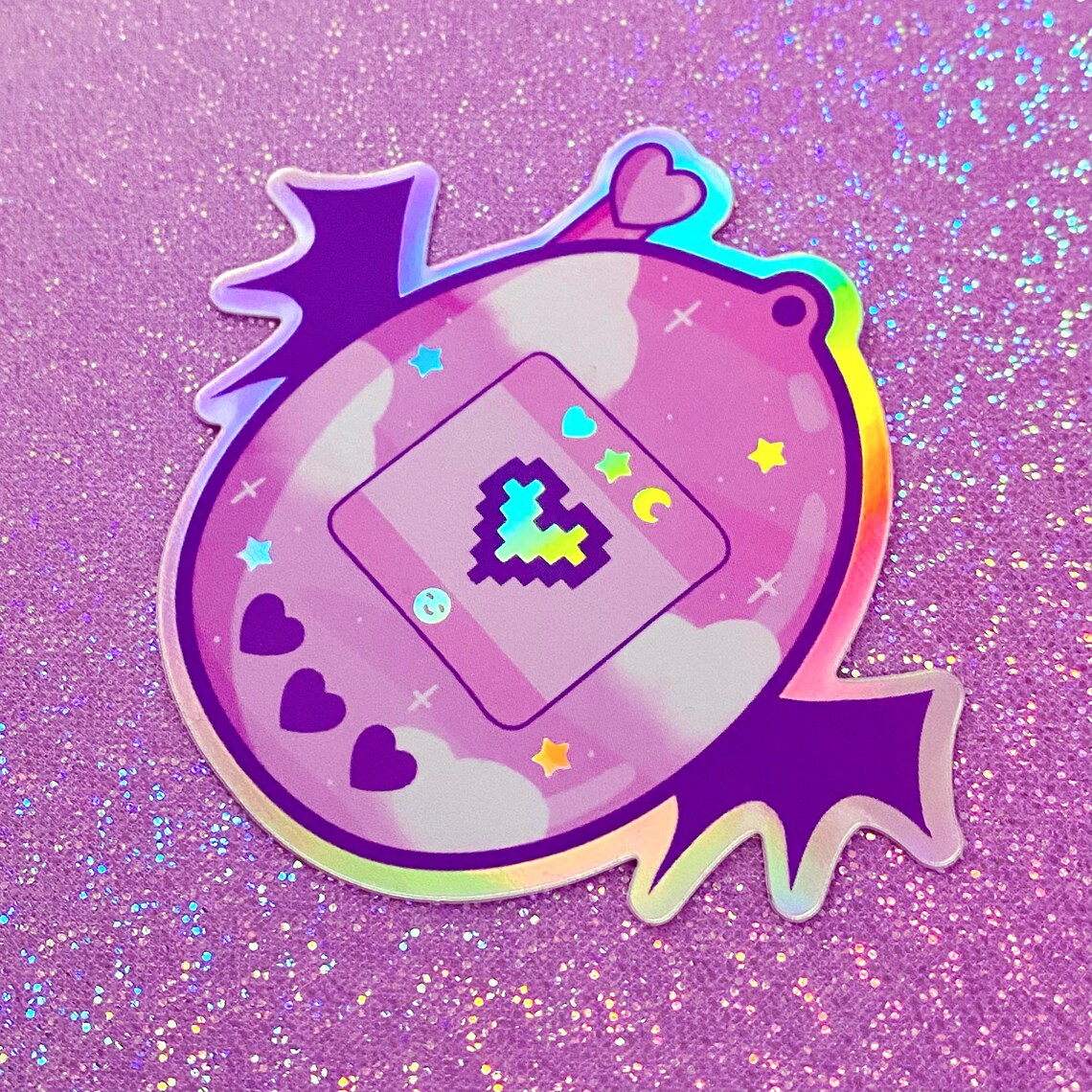 Holographic Spooky Tama Sticker | Etsy