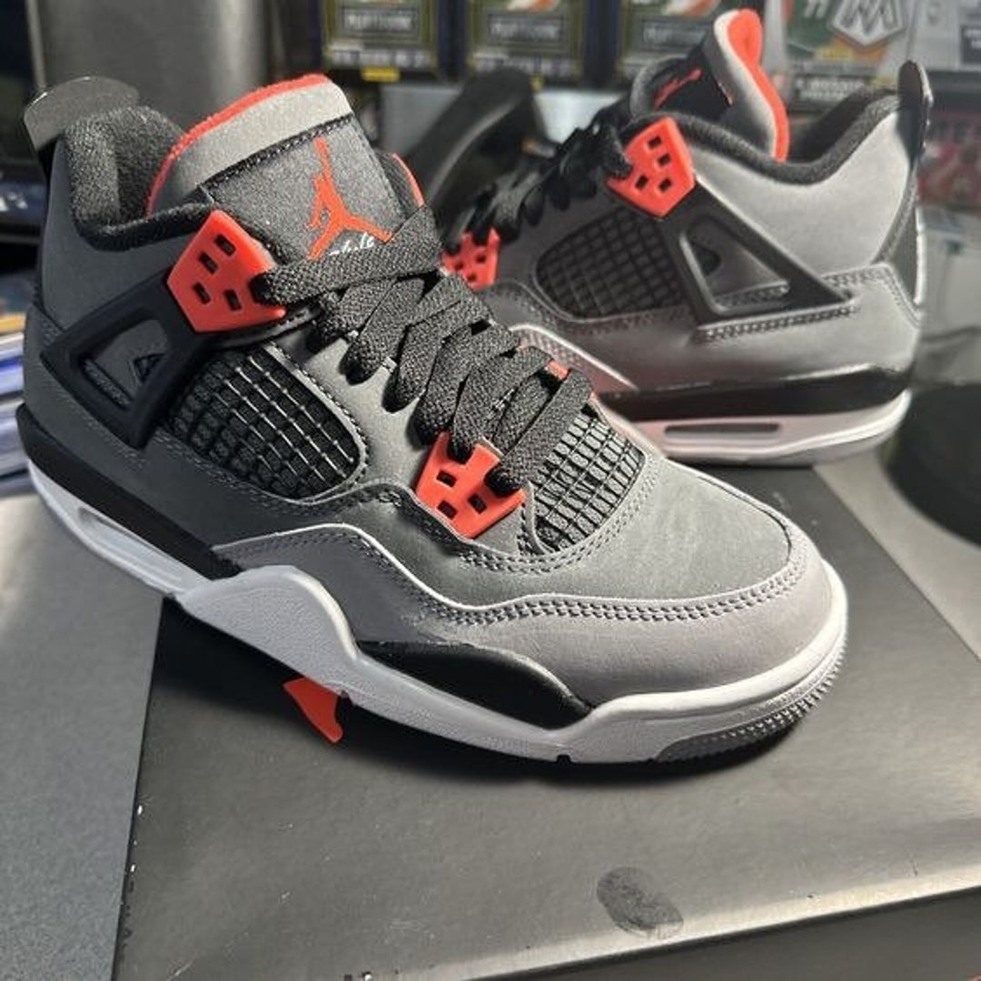 Jordan 4 infrared Dark Grey/infrared 23-black-cement Grey for Sale ...