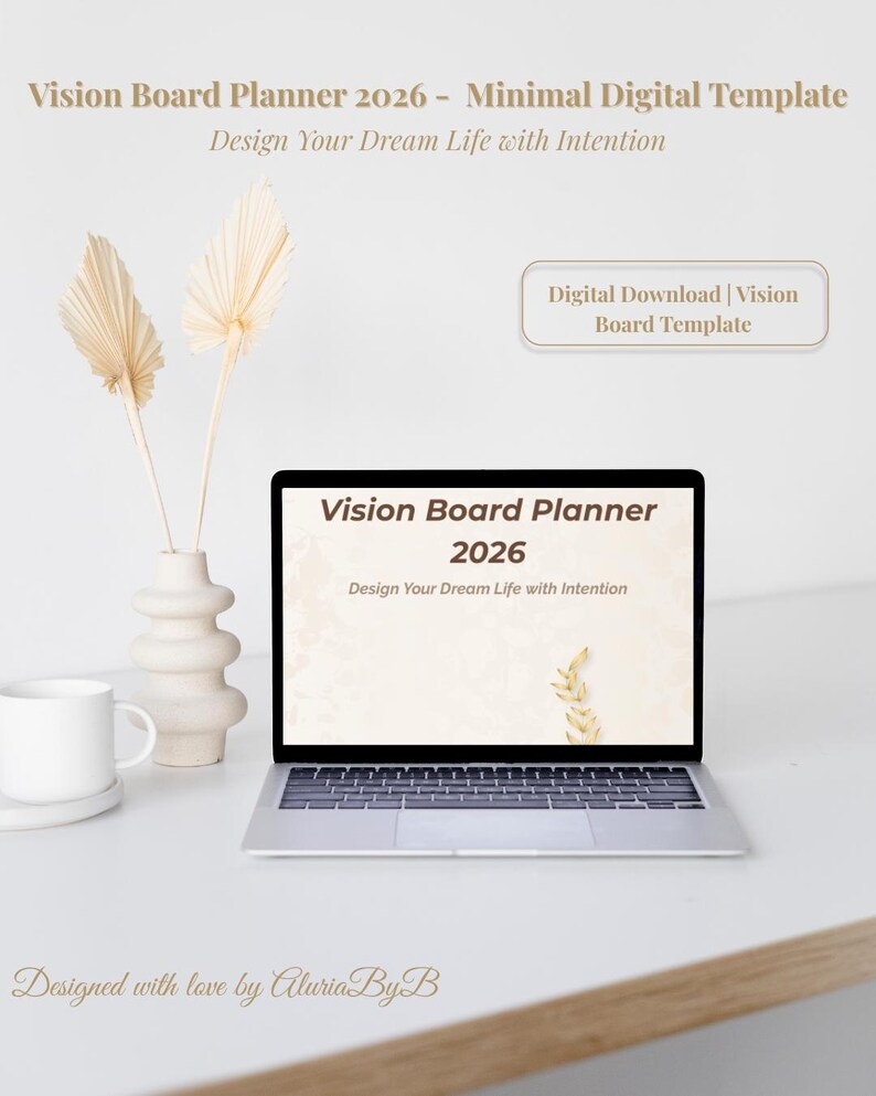 Vision Board Planner 2026 | Digital Goal Setting Journal | Minimal Life ...