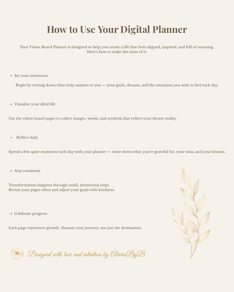 Vision Board Planner 2026 | Digital Goal Setting Journal | Minimal Life ...